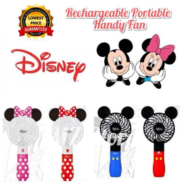 USB Portable Rechageable Mini Handheld Fan Cartoon Mickey Minnie Hand ...