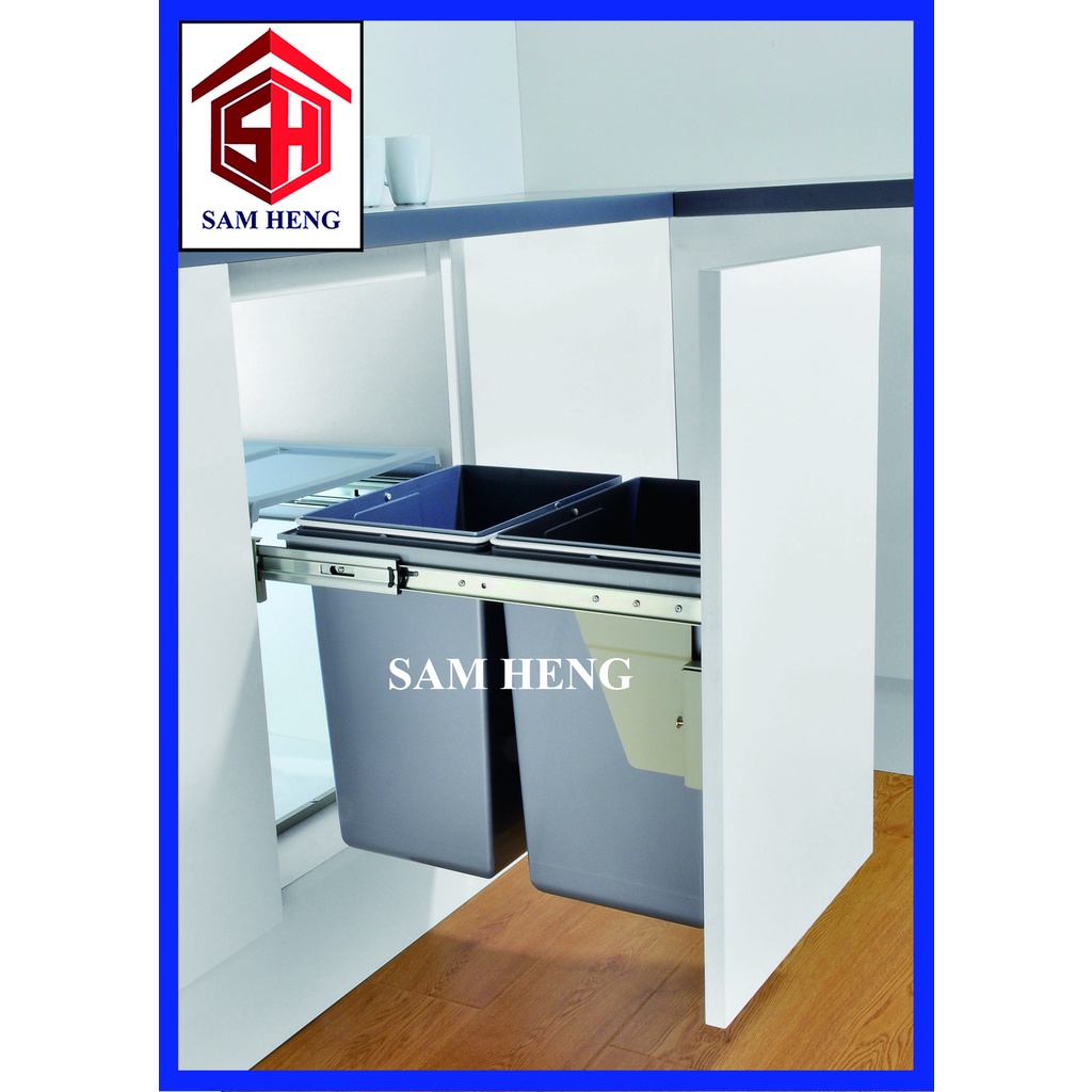 Kabinet Almari Tarik Rail Rak Dapur Tong Sampah/ Kitchen Rail Track ...