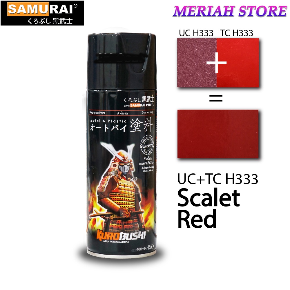 Samurai H333 Honda Scarlet Red 2 Coat System Aerosol Spray Paint 400ml ...