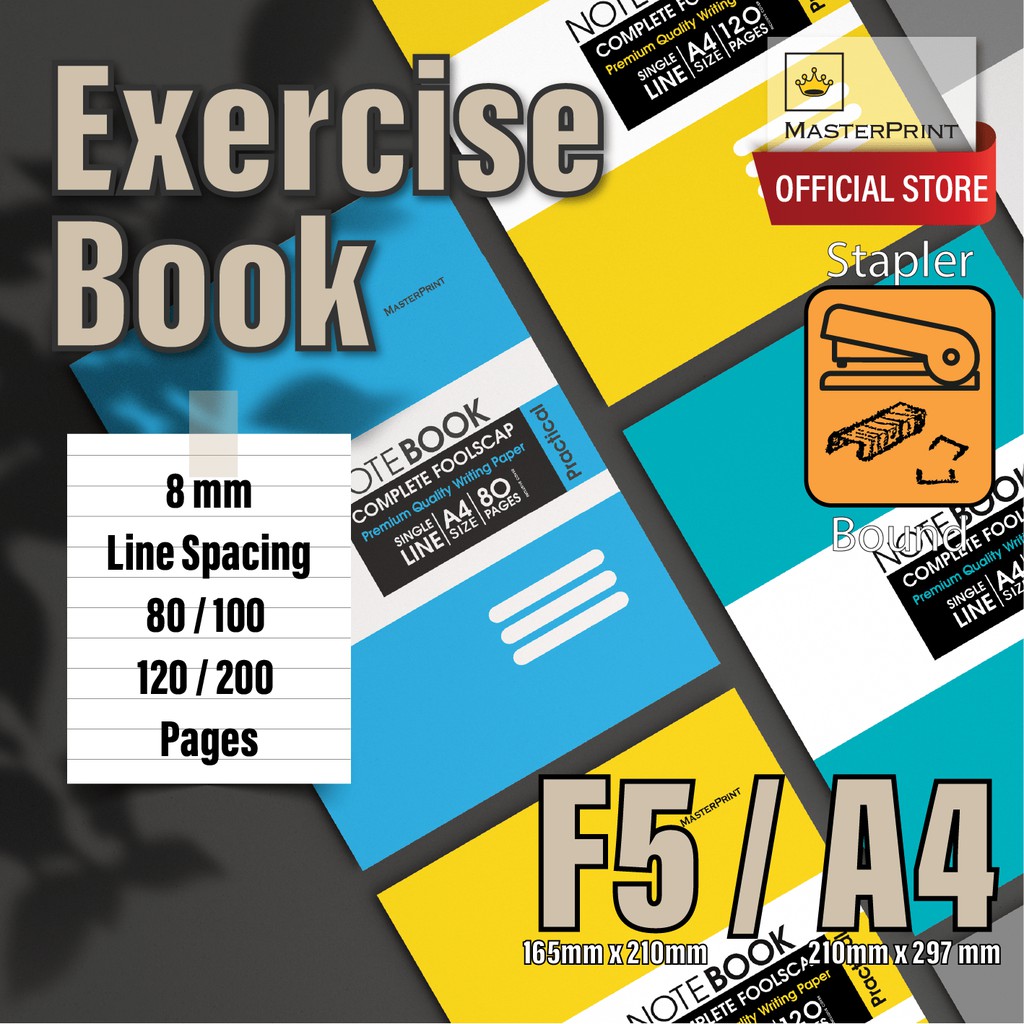 Masterprint F5/A4 Soft Cover Practical Book (80/100/120/200 Pages ...