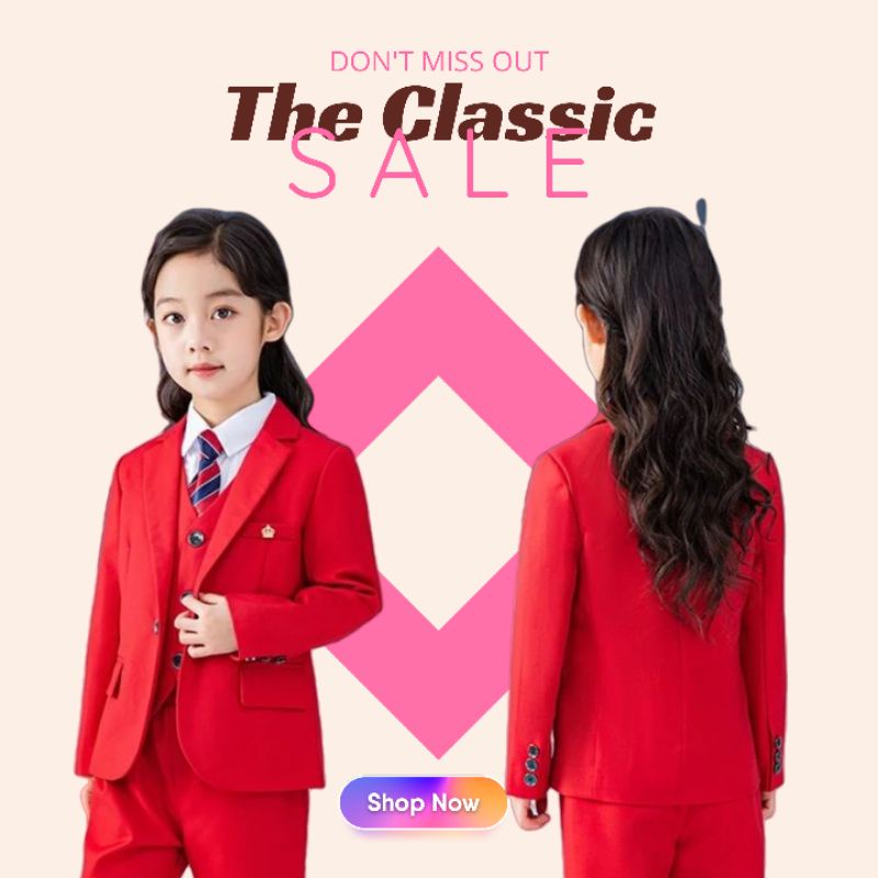 Girls Suits 2-13 Years Old/blazer/outer Stage Party | Shopee Malaysia