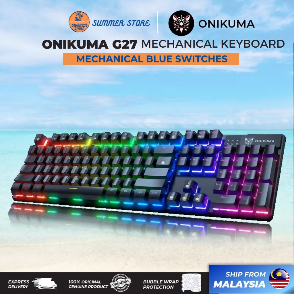 Onikuma G27 Mechanical Keyboard Gaming RGB Professional Blue Switch 104 ...