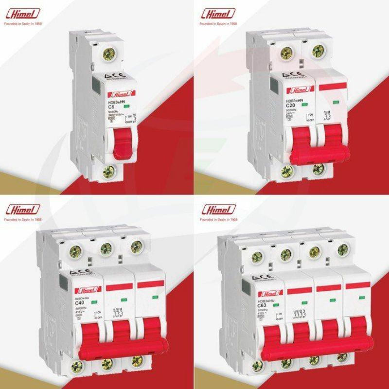 Himel 40A 63A 2 Pole and 3 Pole MCB (JKR and SIRIM APPROVAL) | Shopee Malaysia