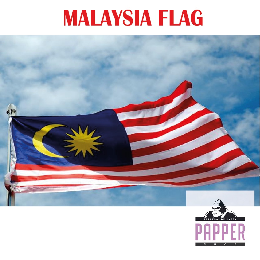MALAYSIA FLAG-COTTON/POLYMESH 3ft X 6ft(90cm X 180cm)**HIGH QUALITY ...