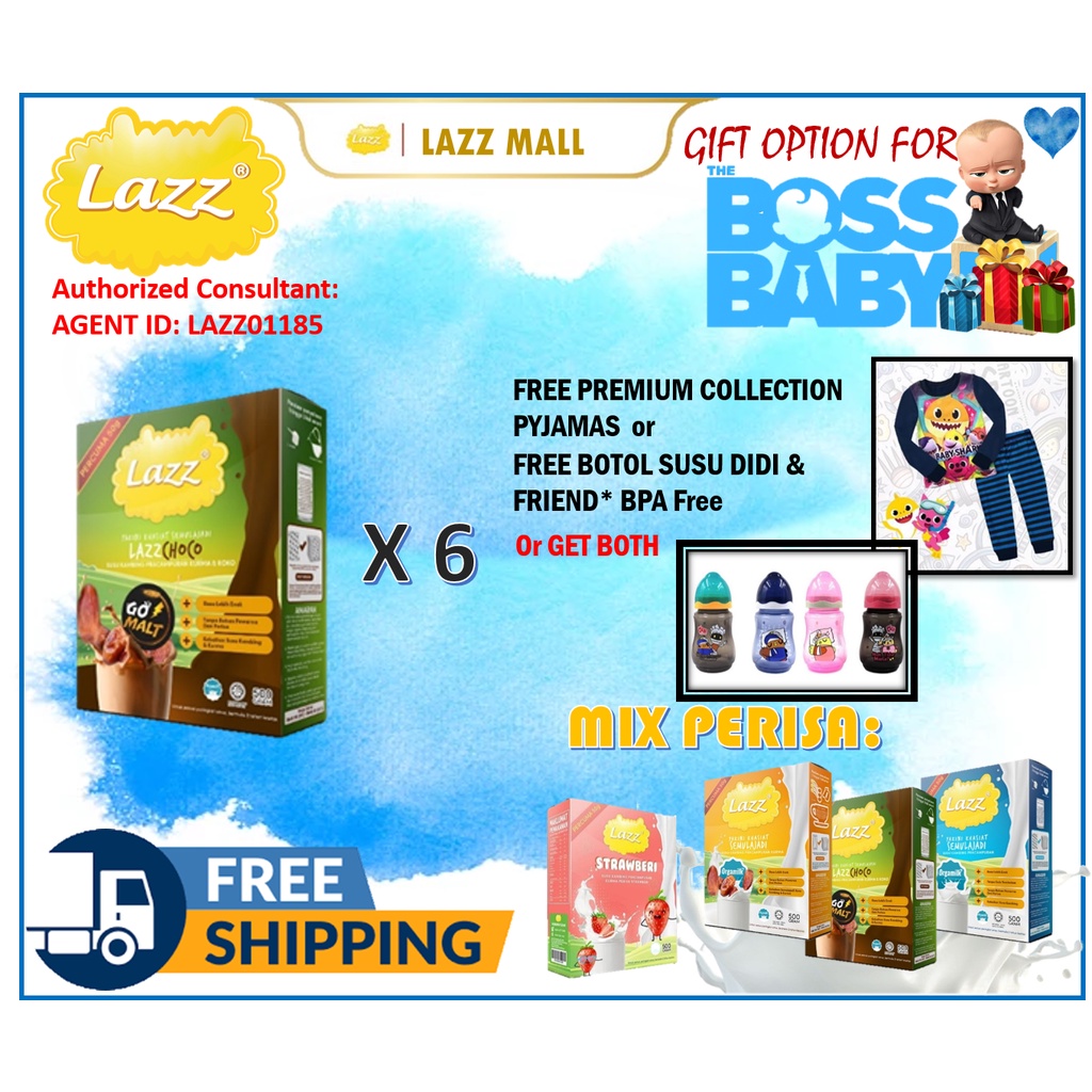 Lazz Susu Kambing Asli/Choco/Kurma/Strawberi - 6 boxes (Gift for Boss ...