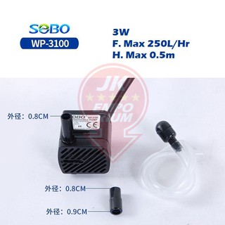 Sobo Mini Submersible Fountain Pump Aquaponic Project WP-3100 WP-3200 WP-3300 WP-3400 WP-3500 ...