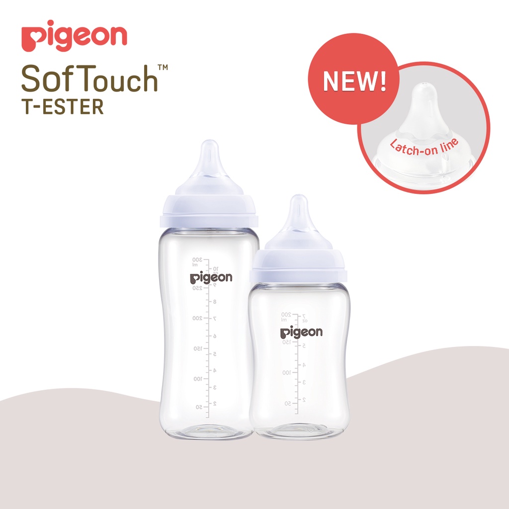 Pigeon SofTouch™ Wide-Neck T-Ester Nursing Bottle SofTouch Peristaltic Plus Nipple (200ml-SS ...