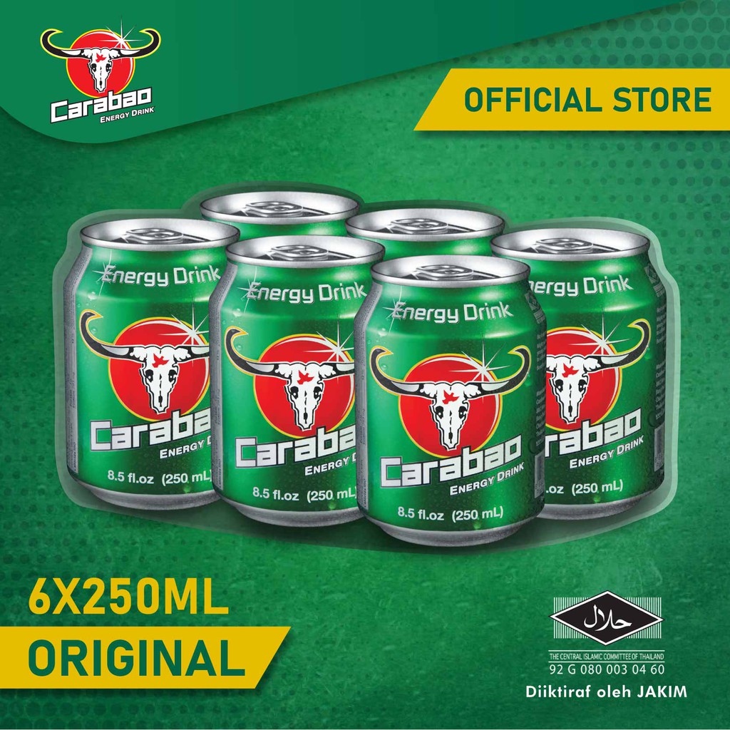 Carabao Energy Drink Original 6 x 250ml Minuman Bertenaga | Halal ...