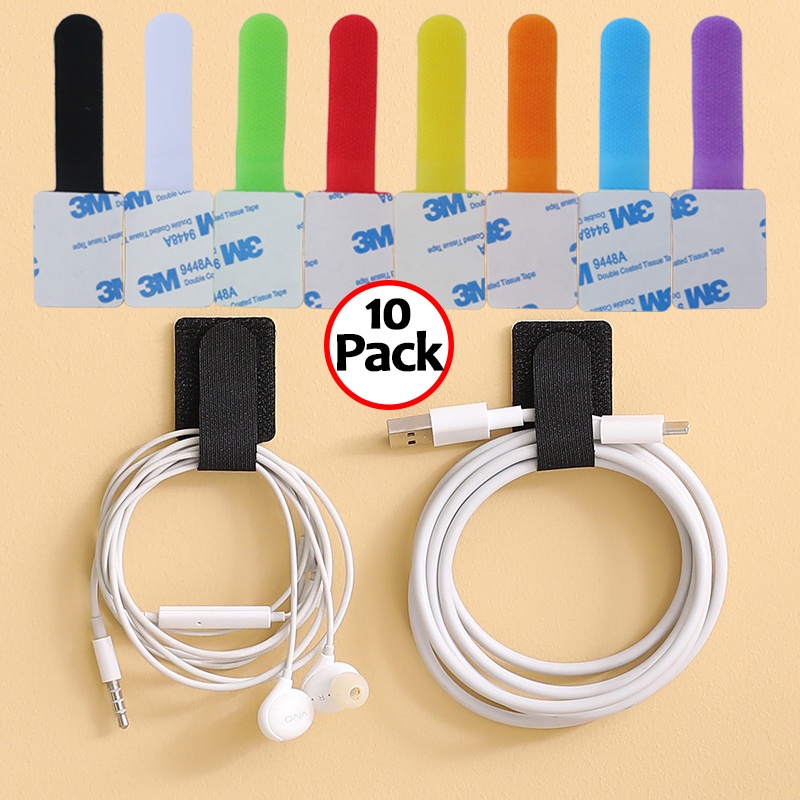 10 Pieces Cable Tie Velcro Tape Cable Management Cable Organizer ...