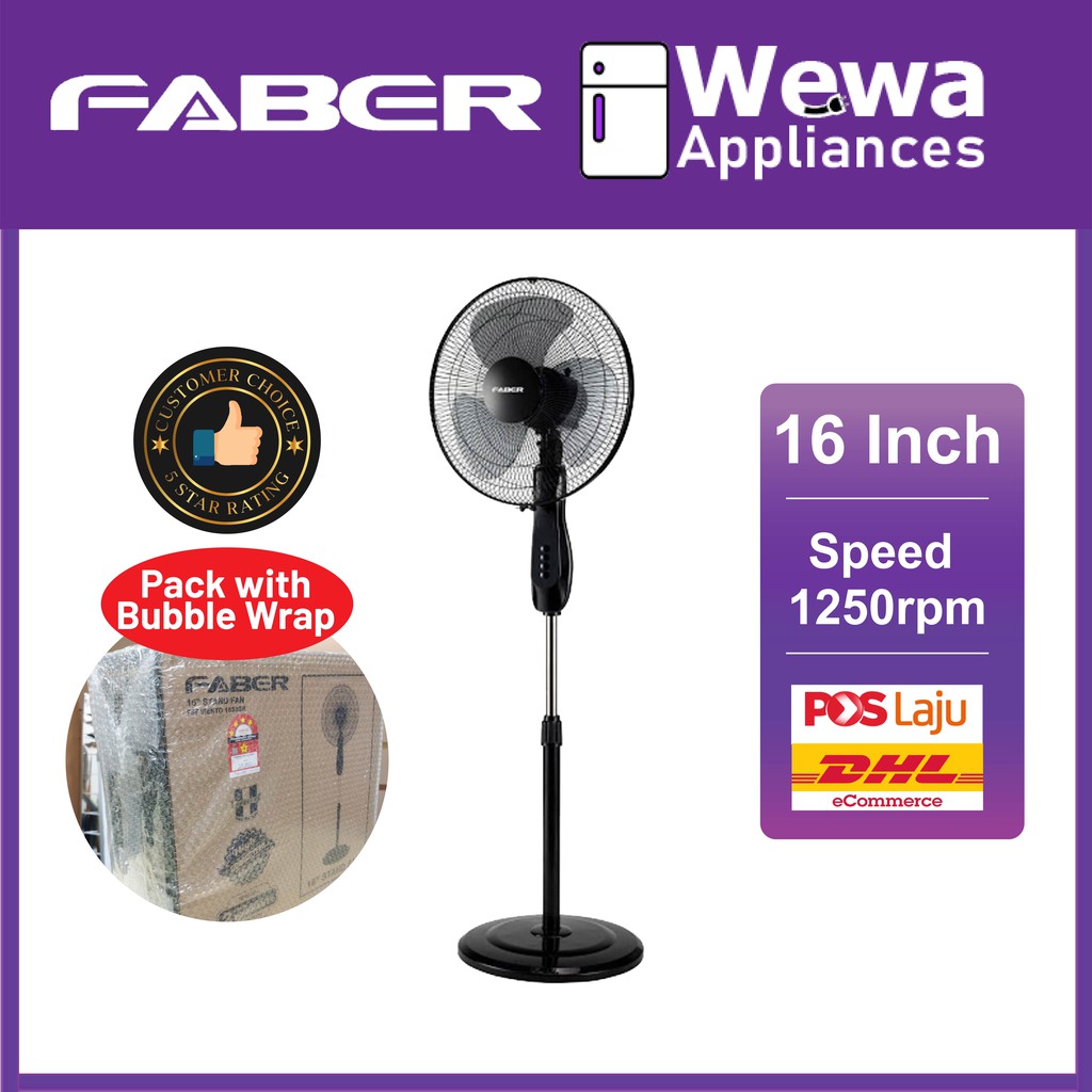 (Ready Stock) Faber 16" Stand Fan Cooling Appliances / Kipas Berdiri ...