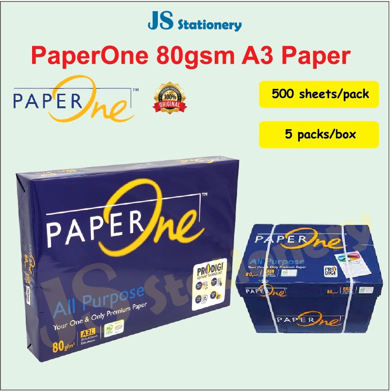 Paper One 80gsm All purpose A3 Premium Paper (500sheets / ream ...