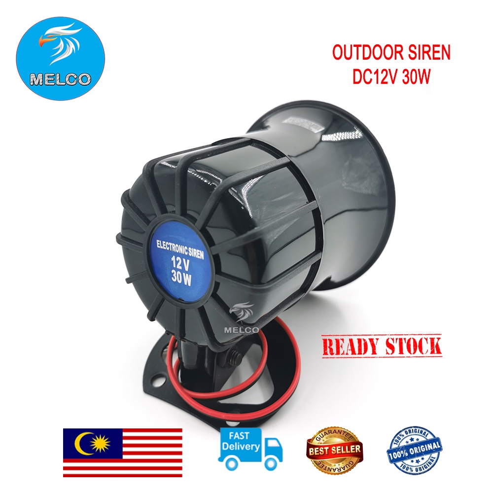 Alarm Outdoor Siren Horn 12V DC 30W External Siren Super Load Backup ...
