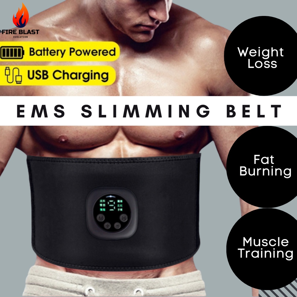 【PROMOTION】EMS Slim Belt Intelligent USB Charger EMS Fitness Trainer Belt LED Display Electrical ...