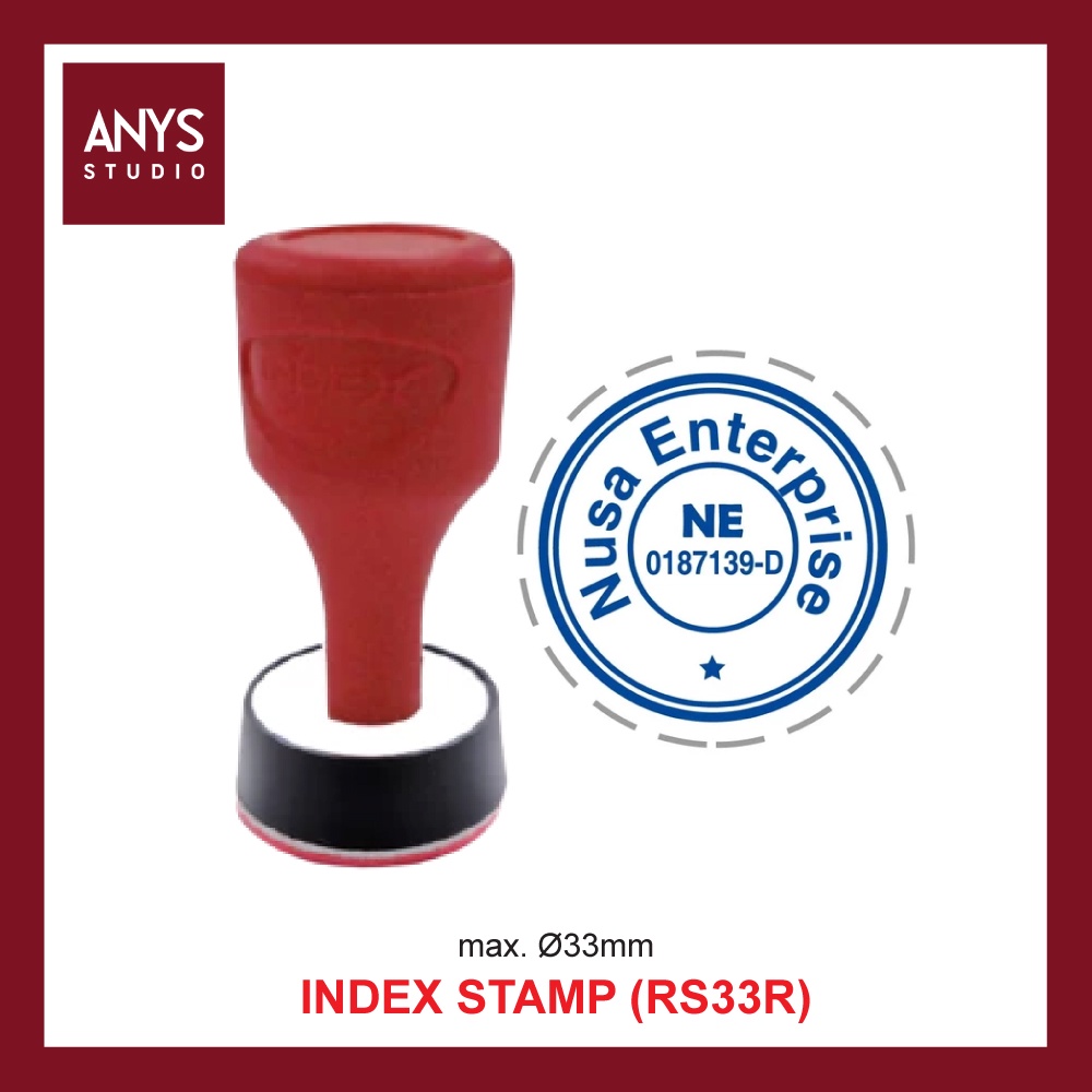 [Custom Made] RS33R Index Stamp Traditional Red Rubber Stamp (max ...