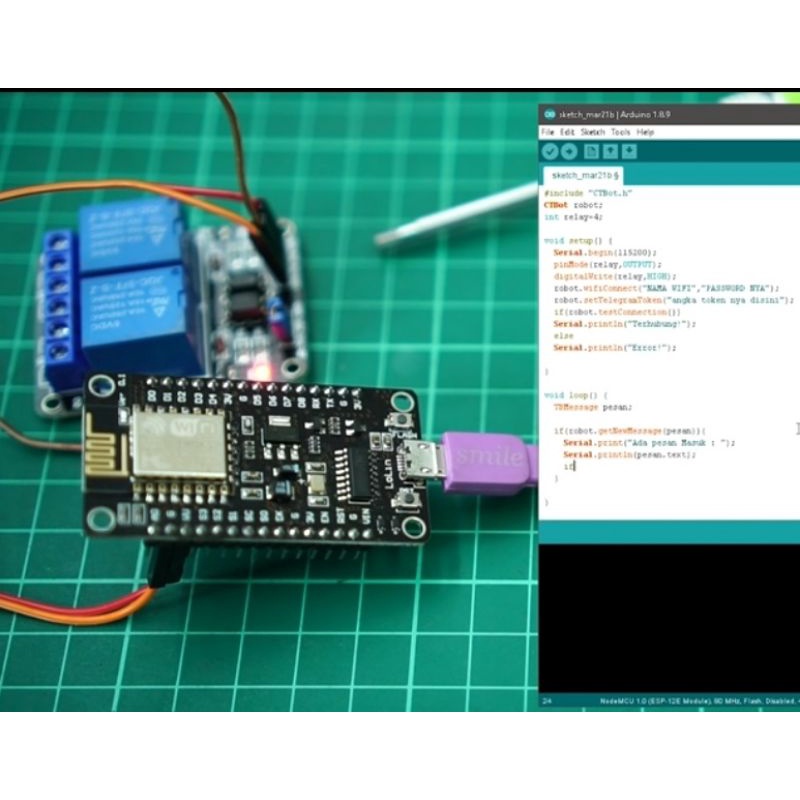 Nodemcu IOT project lights up via Telegram | Shopee Malaysia