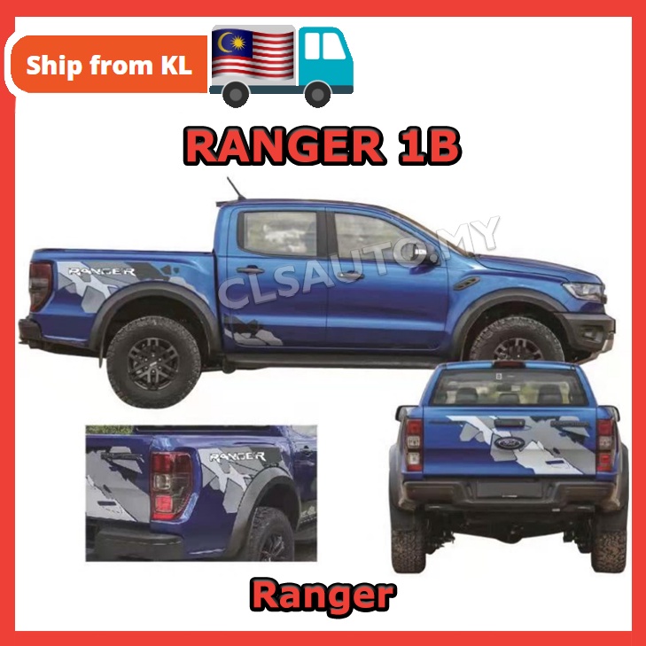 Ford Ranger Raptor Car Body Sticker Design 1 (1 Set) Pelekat Ranger ...