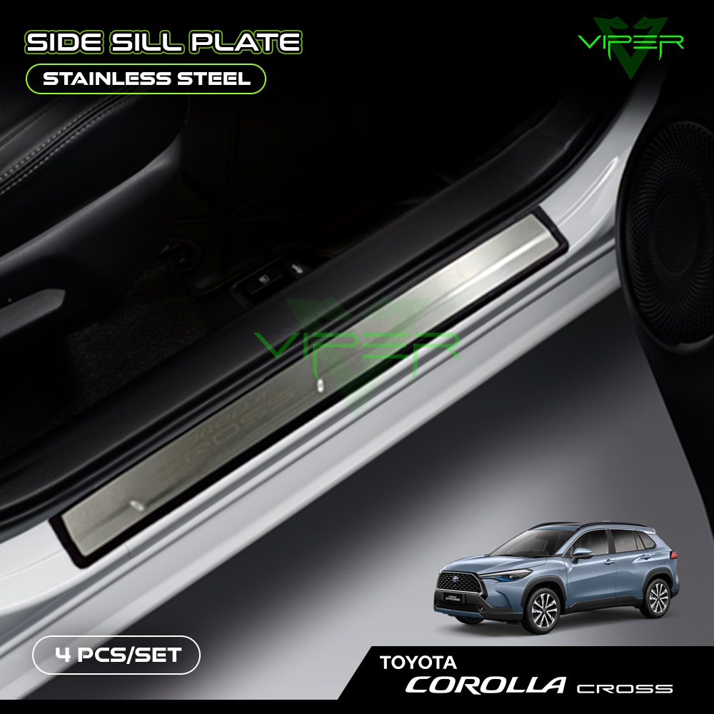 Toyota Corolla Cross STAINLESS STEEL Side Sill Plate Door Step Cover ...