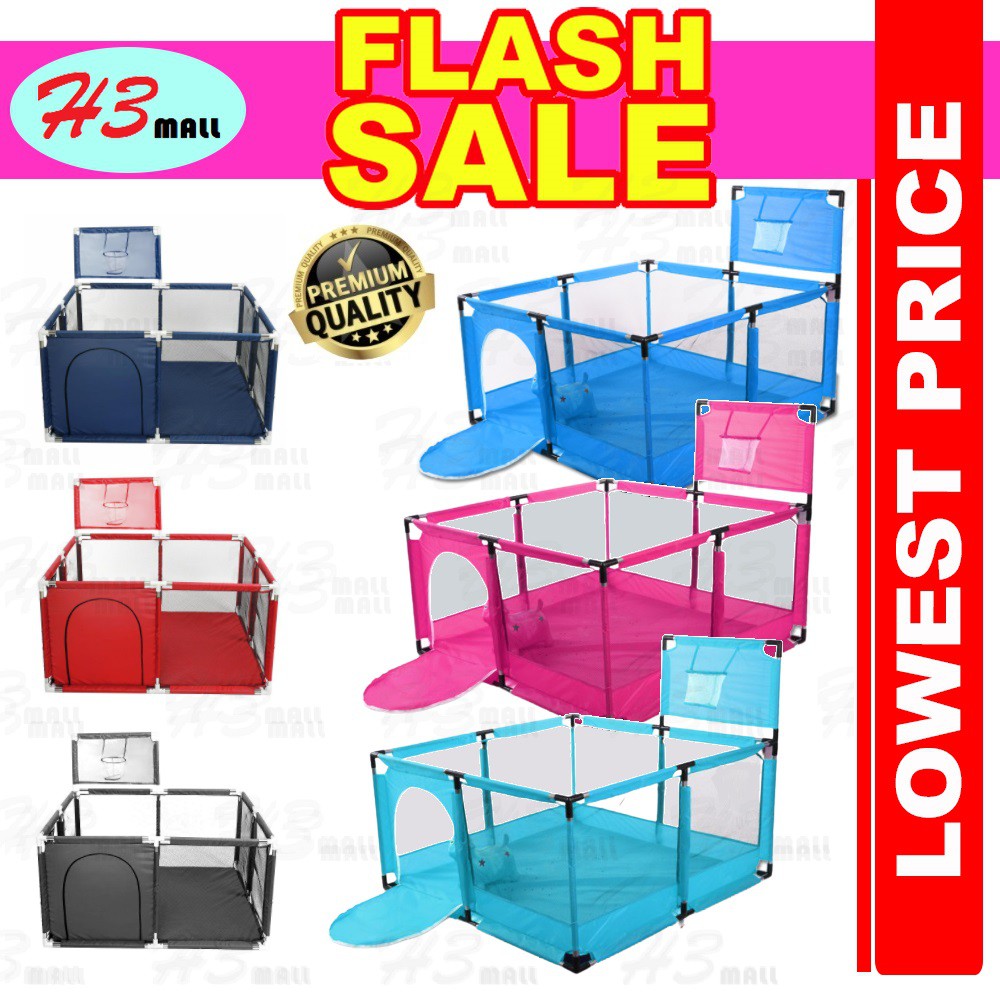 🎉READY STOCK🎉 Square Playpen Portable Play Yard Indoor Outdoor Kids ...