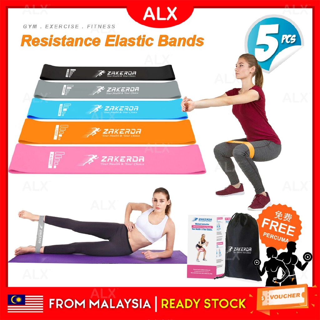 ALX 5pcs Energy Resistance Elastic Bands Body Core Home Workouts ...