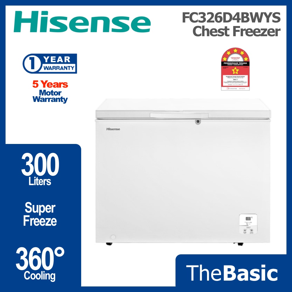 HISENSE 8-in-1 Super Freeze 300L Chest Freezer (FC326D4BWYS , FC326 ...