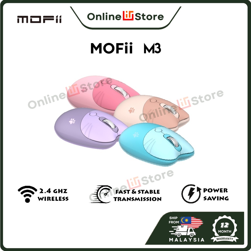 Mofii M3 super cute cat mouse Handy wireless mouse Sakura Pink Cartoon ...