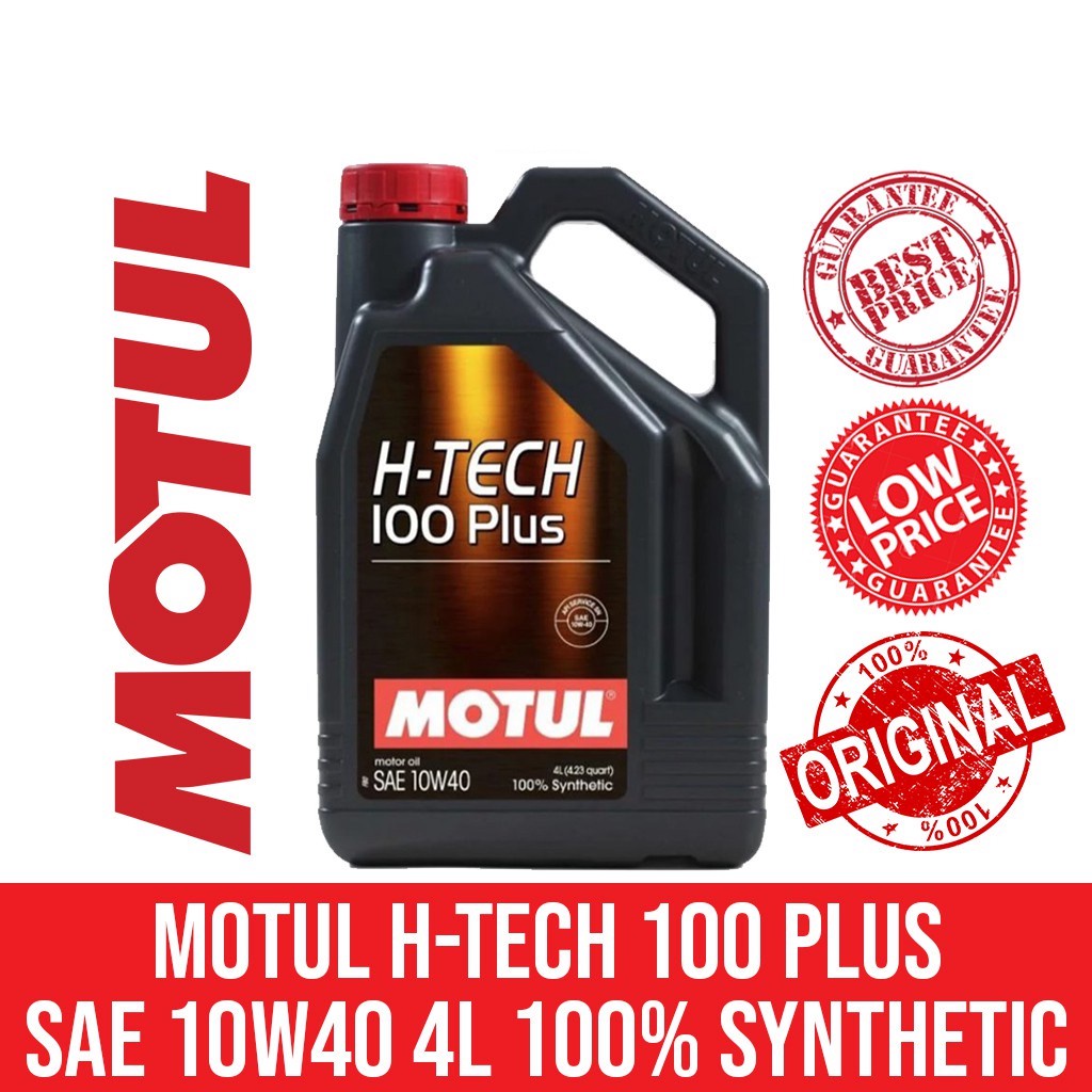 🎖️MOTUL🇲🇫 H-TECH 100 PLUS 100% FULLY SYNTHETIC - 4L 🆓 🎁 | Shopee Malaysia