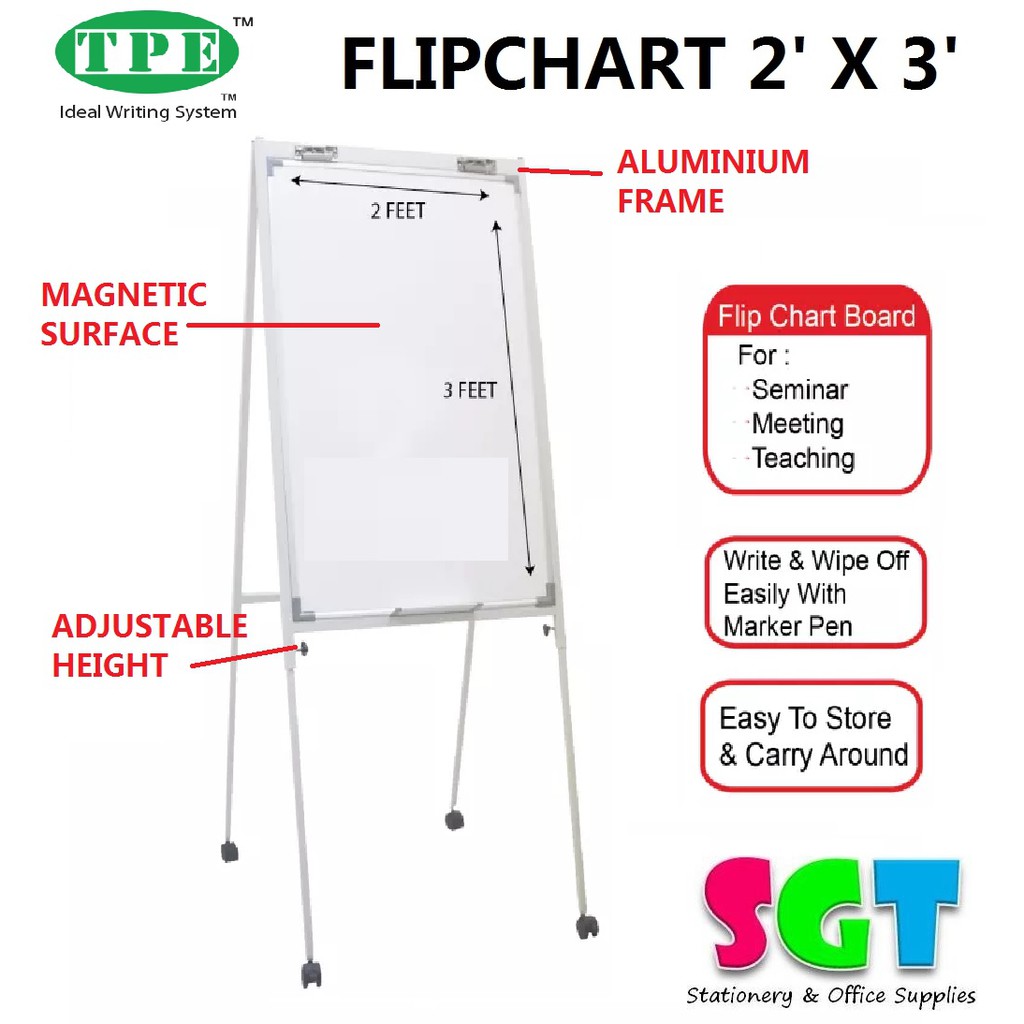 TPE Flip Chart Board 2' x 3' (600mm x 900mm) 1203FCW | Shopee Malaysia