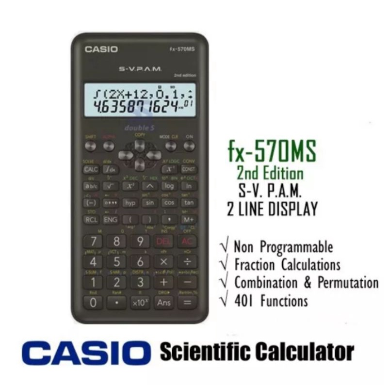Casio Scientific calculator FX-570MS 2nd Edition | Shopee Malaysia