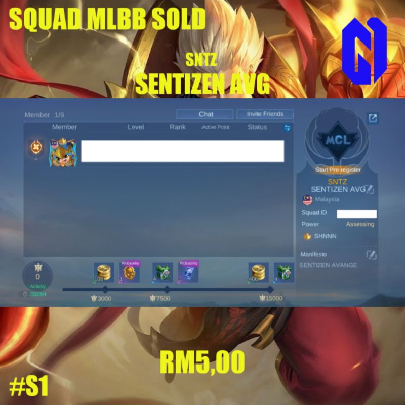 MLBB SQUAD SOLD [OWN/PLAYER] | Shopee Malaysia