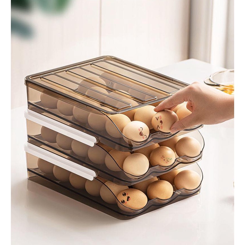 CYCF Japan Minimalist Lifestyle Transparent Egg Storage with Auto ...