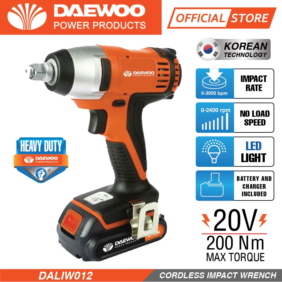 DAEWOO 20V CORDLESS IMPACT WRENCH DALIW012 | Shopee Malaysia