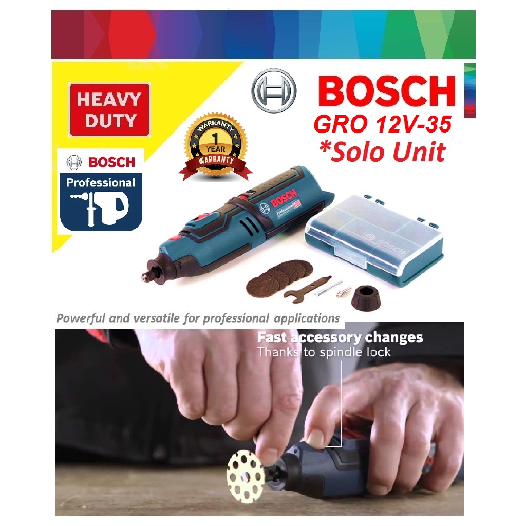 Bosch GRO 12V-35 Li-ion Cordless Rotary Multi-Tool (Bare Unit) | Shopee ...