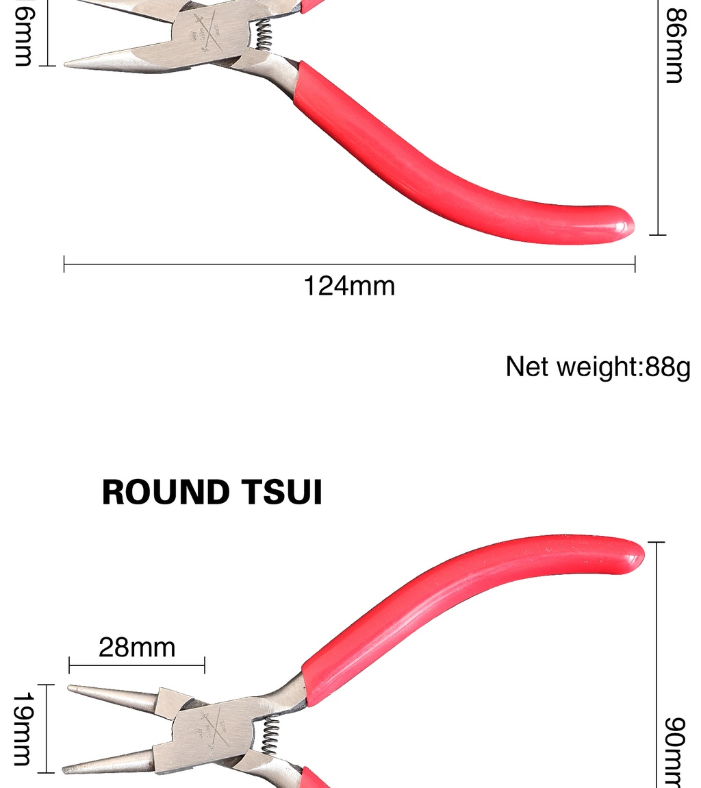 Precision Needle Nose Pliers with Spring-Loaded Flat Round Jaws and ...