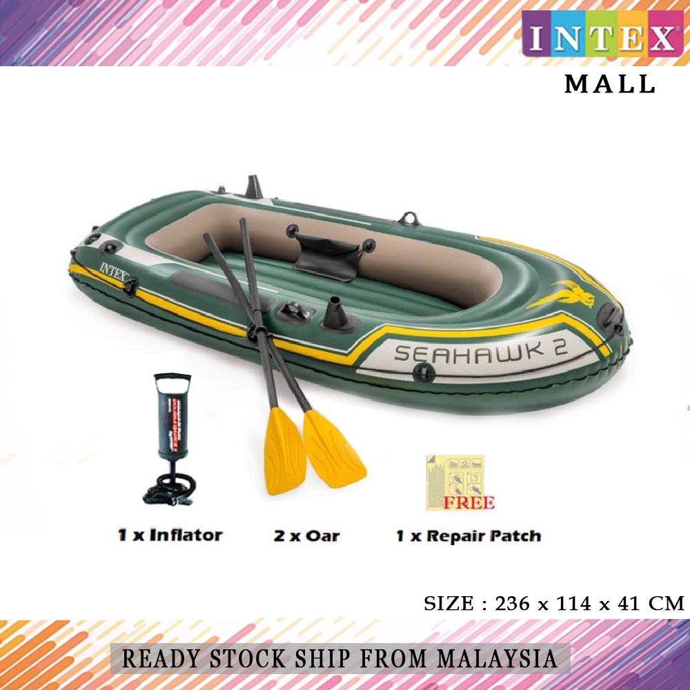ORIGINAL INTEX 2 SIZES Seahawk 2 / Seahawk 3 Boat Set | Shopee Malaysia