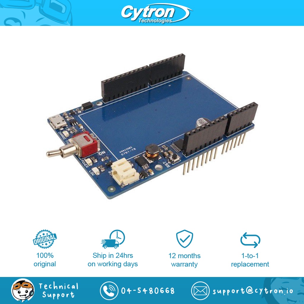 Cytron LiPo Power Shield for Arduino Maker UNO Able to Charge Battery ...