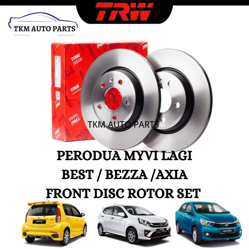 PERODUA MYVI LAGI BEST / BEZZA / AXIA FORNT DISC ROTOR SET 2 PCS (TRW ...