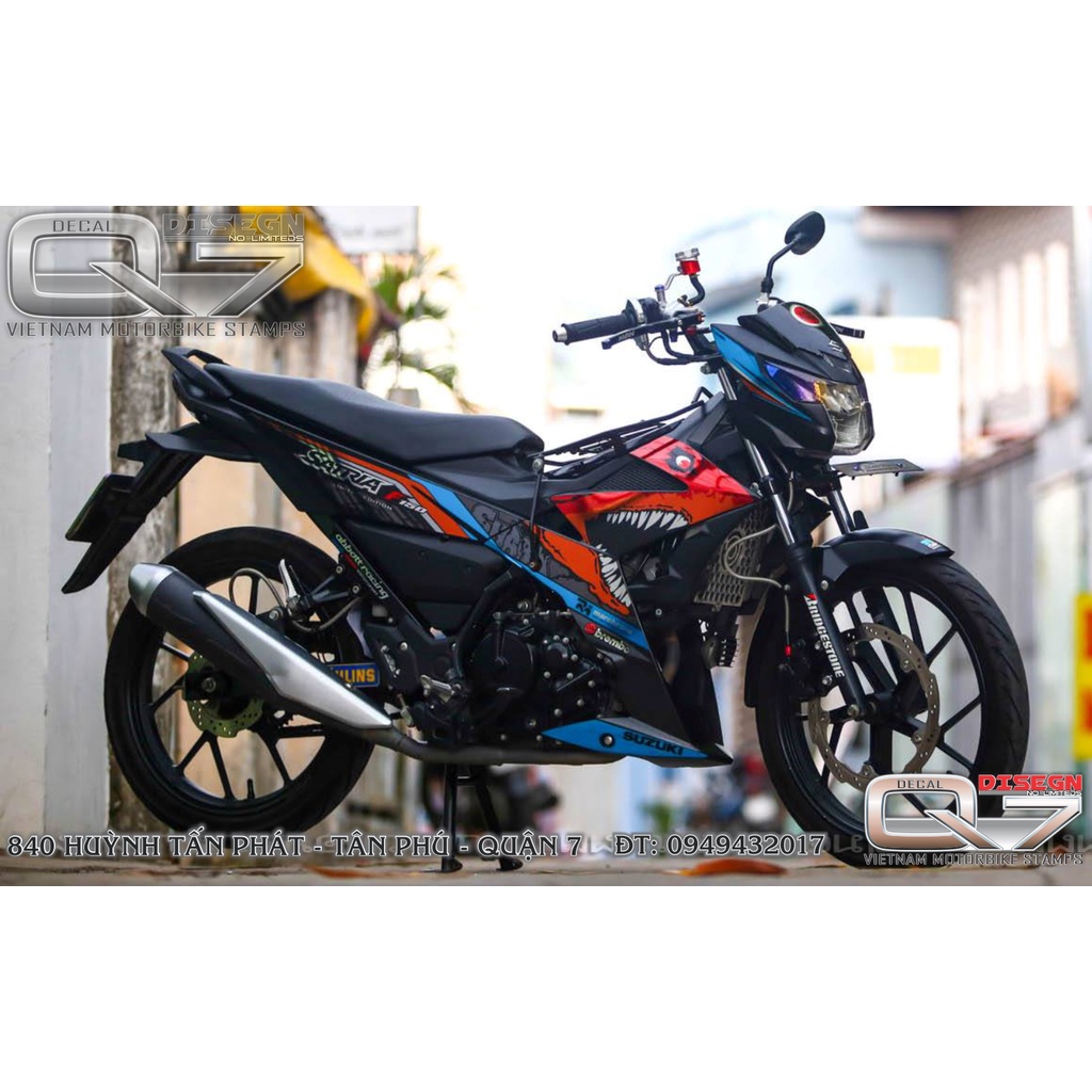 Raider FI REMOVABLE STICKER - RED BLUE DARK | Shopee Malaysia