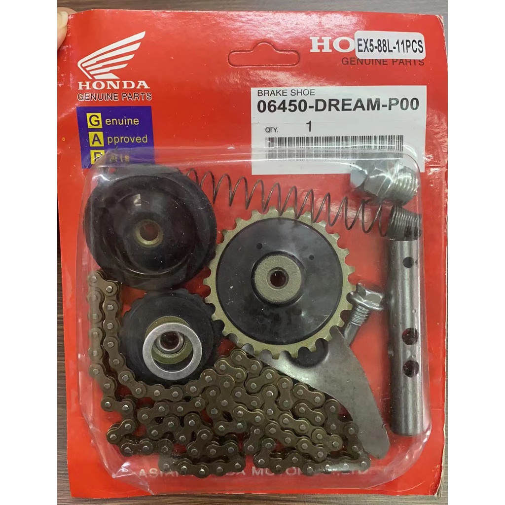 TIMING ROLLER SET WITH CHAIN TENSIONER 88L HONDA EX5 DREAM / WAVE100 11 ...
