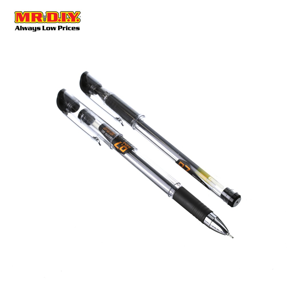 (MR.DIY) Nieki Black Gel Pen 0.7mm (2pcs) | Shopee Malaysia