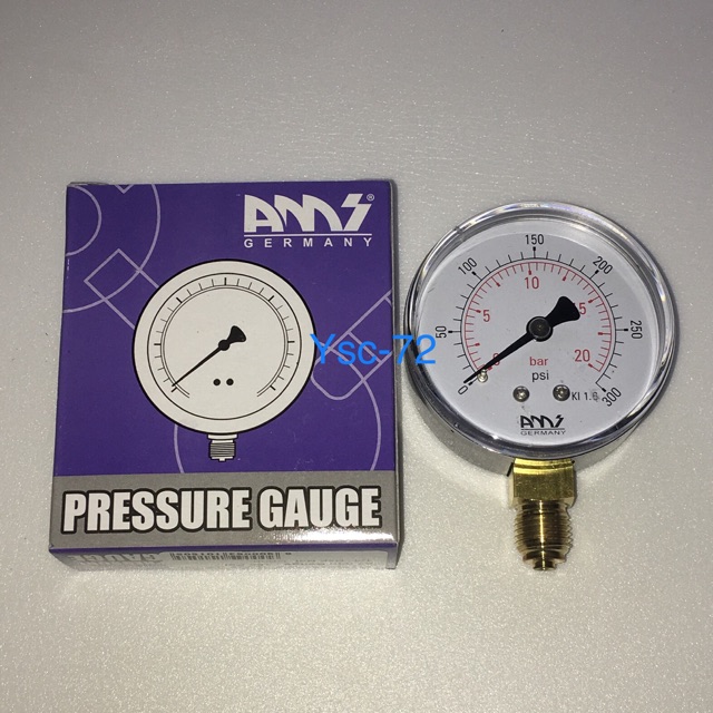 AMS PRESSURE GAUGES 35PSI ~ 300PSI 63MM X 1/4''BSPT | Shopee Malaysia