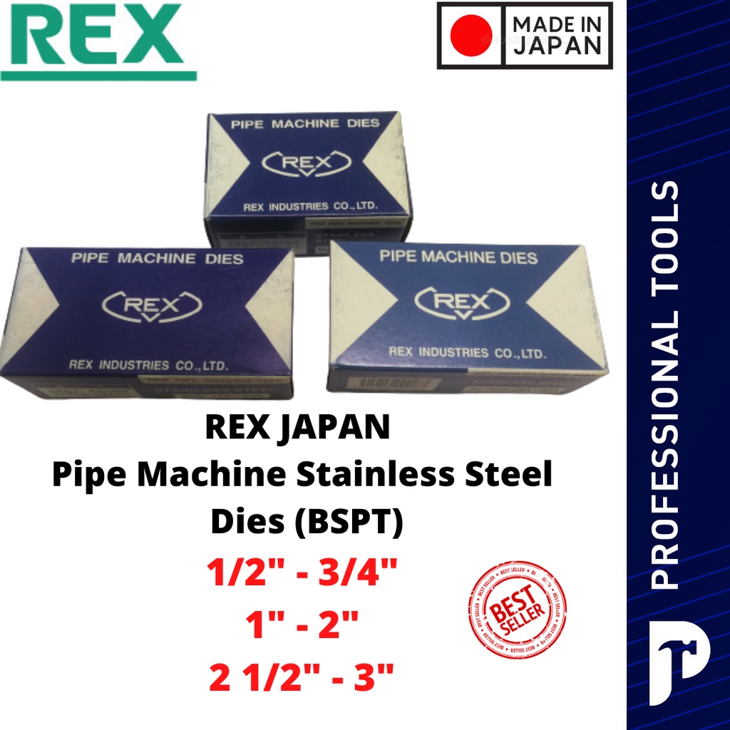 [ORIGINAL] JAPAN REX Pipe Machine Stainless Steel Dies 1/2" - 3 ...