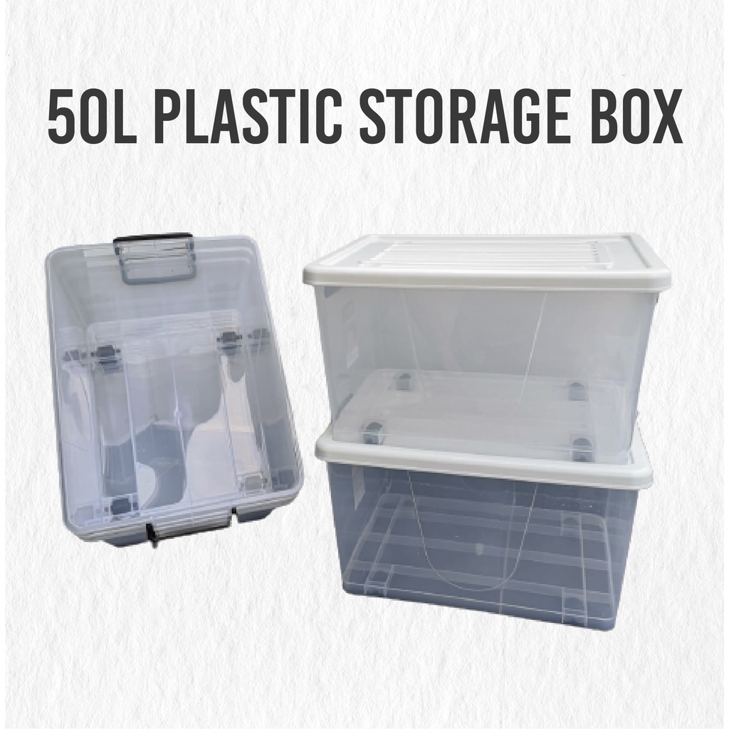 Transparent Box Storage Box Container 50L Storage Box Kotak Transparent ...