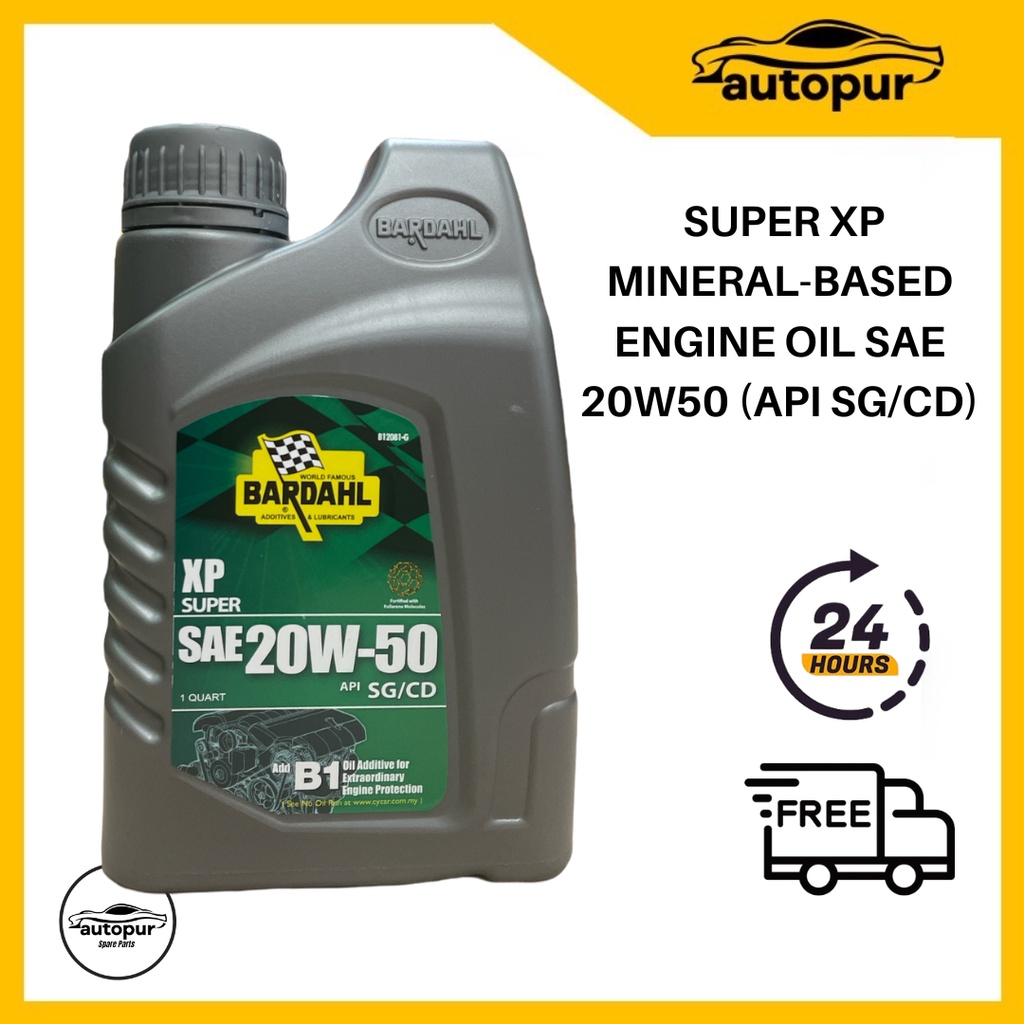 BARDAHL SUPER XP MINERAL-BASED ENGINE OIL SAE 20W50 1L (API SG/CD) | Shopee Malaysia