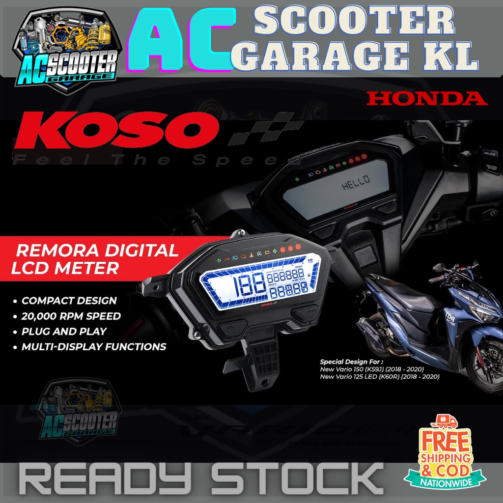 Honda VARIO 150 Koso LED SpeedoMeter Racing Genuine Plug & Play | Shopee Malaysia