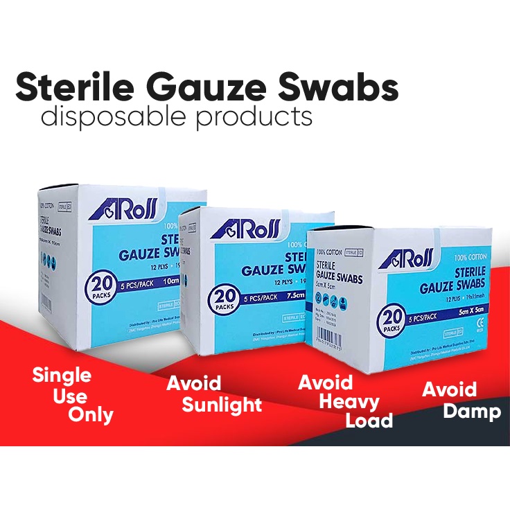 Aros / Primes Sterile Gauze Swabs / Swab Kasa Steril | Shopee Malaysia