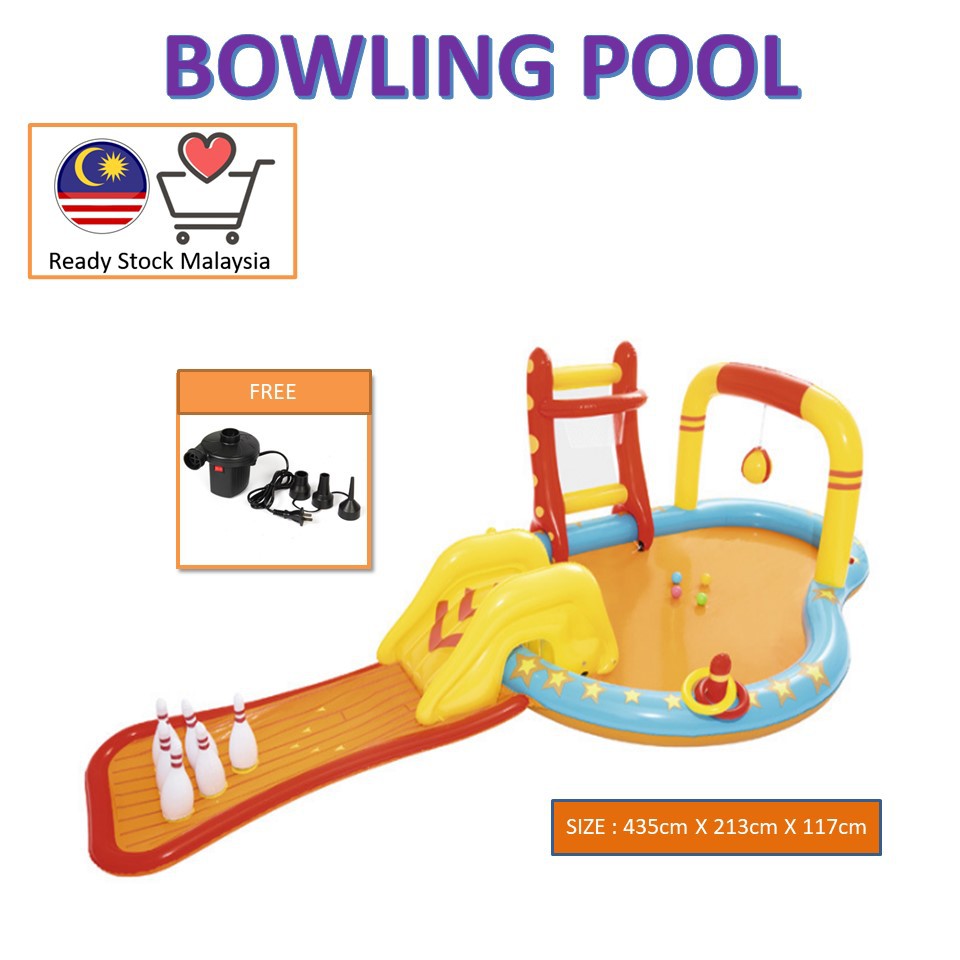 Inflatable Swimming Pool Playground Slide Bowling Basketball Water ...