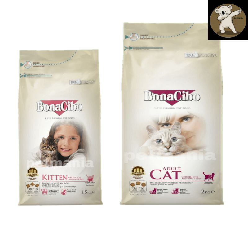 BonaCibo Chicken & Anchovy Kitten Food 1.5kg (02/24) or Adult Cat Food ...