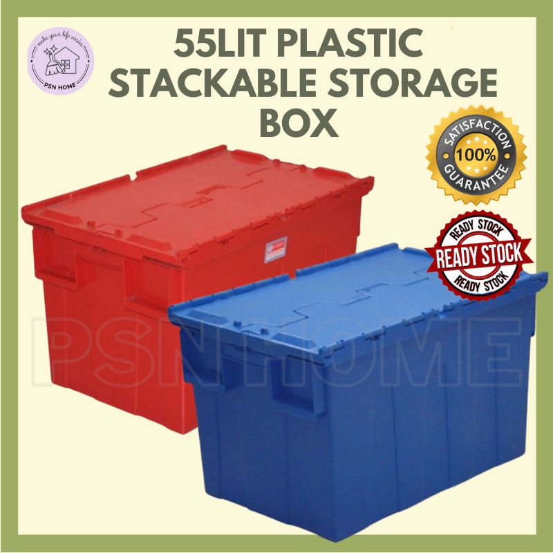 55Lit Multipurpose Plastic stackable Storage Box / Industrial container ...