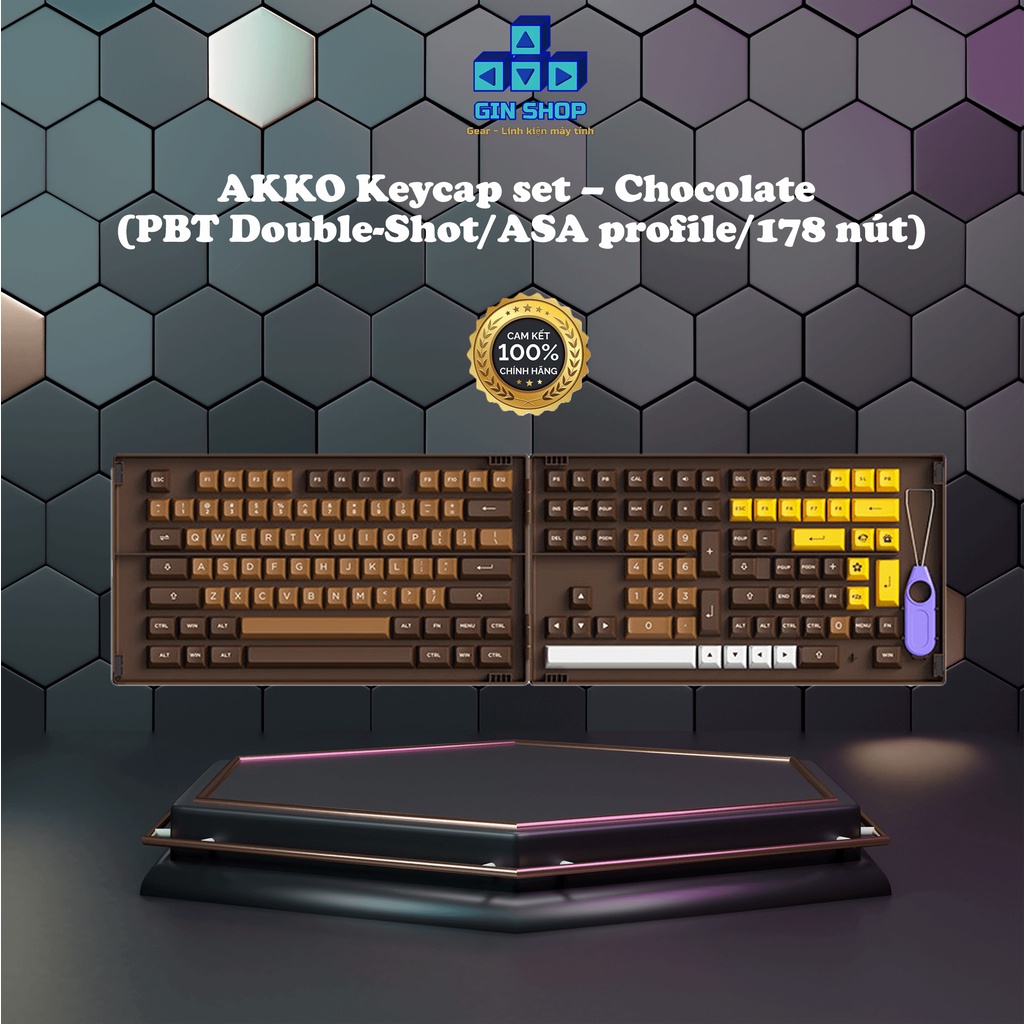Keyboard Button AKKO Keycap set - Chocolate (PBT Double-Shot ASA ...