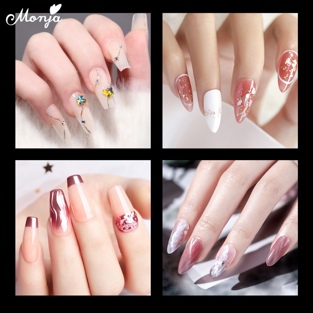 Monja 100Pcs/Box Matte Full False Nails Ultrathin Frosted Ballerina ...